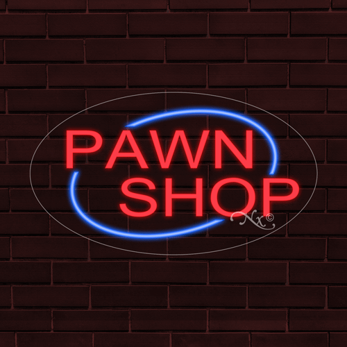 NEW "PAWN SHOP" w/BORDER OVAL 28x16 INCH LED FLEX WINDOW/WALL INDOOR ...