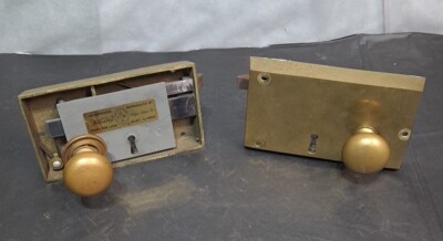 2 - Vintage Colonial Williamsburg Restoration Brass Rim Lock by Folger ...