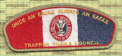 BSA CSP TRAPPER TRAILS COUNCIL 2016 EAGLE SCOUT SA-211 GOLD MYLAR 250 ...