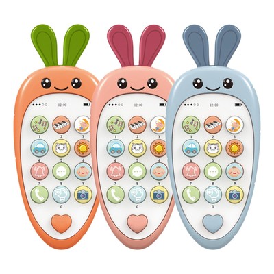 Kids Toy Phone Toddler Cell Phone Play Phone Musical Play Phone Carrot ...