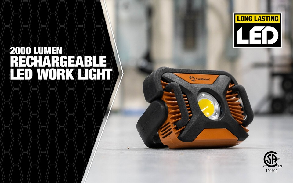 Southwire AL20RSW 2000 Lumen LED Rechargeable Work Light | eBay