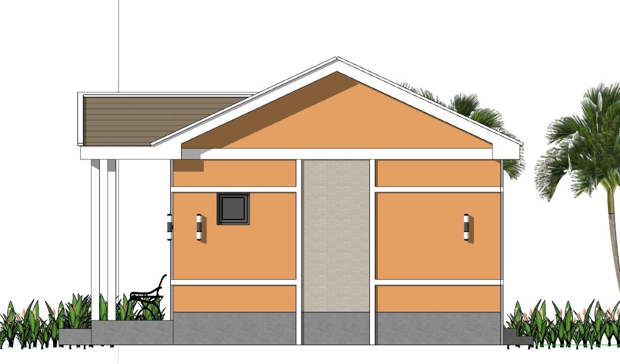 20x25 Small House Plan 6x7.5 Meter 1 Bed 1 Bath Gable Roof PDF & A4 ...