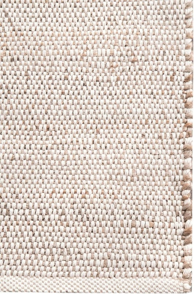 Jute Cotton Hand Woven Natural Farmhouse Area Rug for Living Room ...