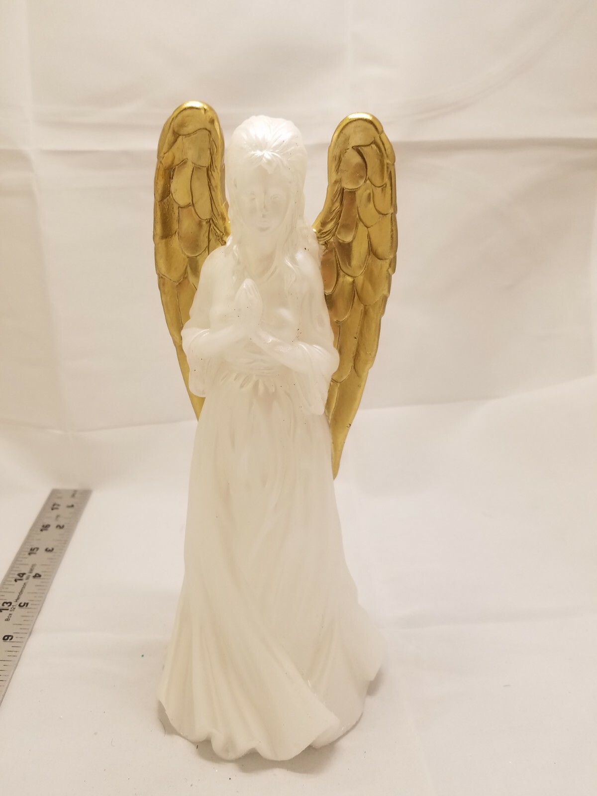 Acrylic Angel Figurine Light Up Gold & Frosted White 10" | eBay
