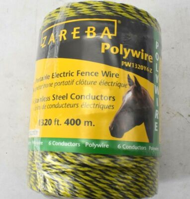 Zareba PW1320Y6-Z Portable Electric Fence Polywire With 6 Conductors ...