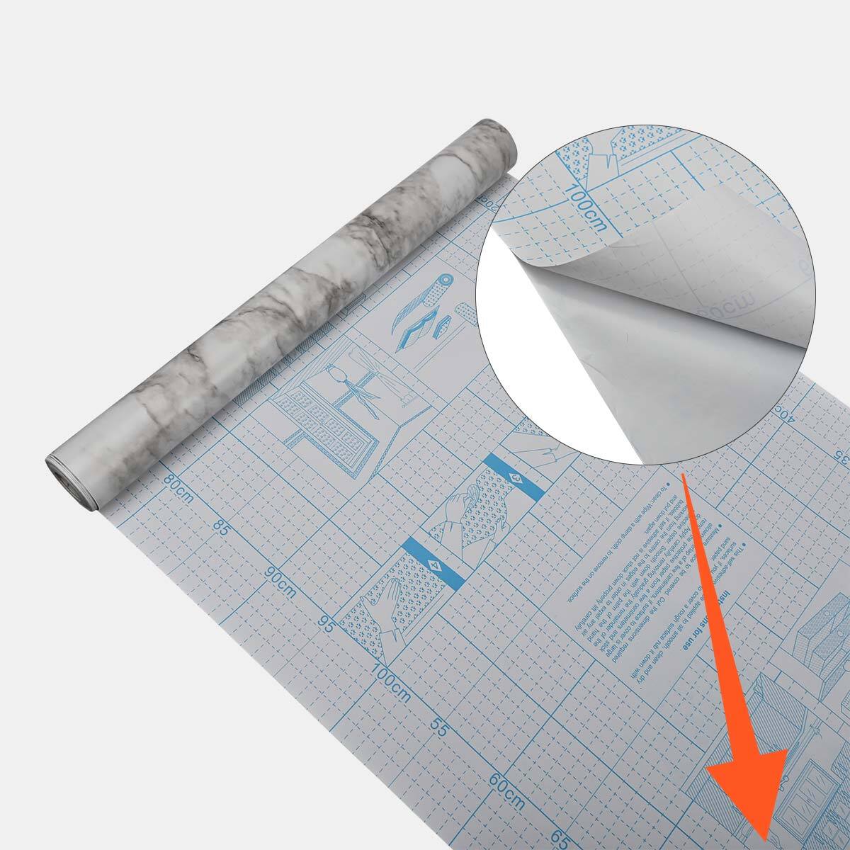 10m Self Adhesive Grey Marble Sticky Back Film Vinyl Worktop Wallpaper ...