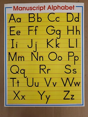 Manuscript Alphabet Chart, Classroom Decor, 17" x 22" | eBay