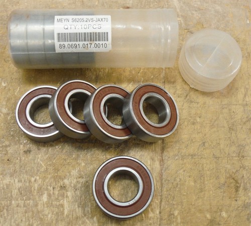 LOT of 10 • MEYN Bearings s6205-2VS - Viton Seals on Both Sides FREE ...