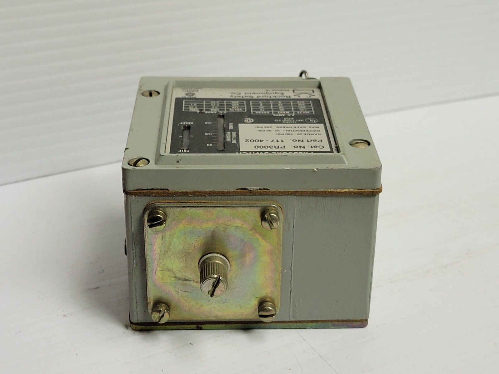 ROCKFORD SAFETY PRESSURE SWITCH PR3000 117-4002 20-180PSI - USED | eBay