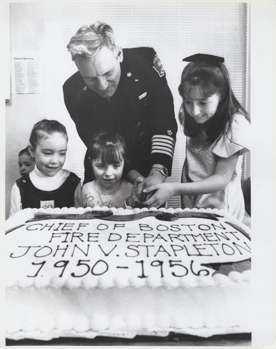 Boston Fire Dept 1990s Leo Stapleton Granddaughters Cake Ceremony ...