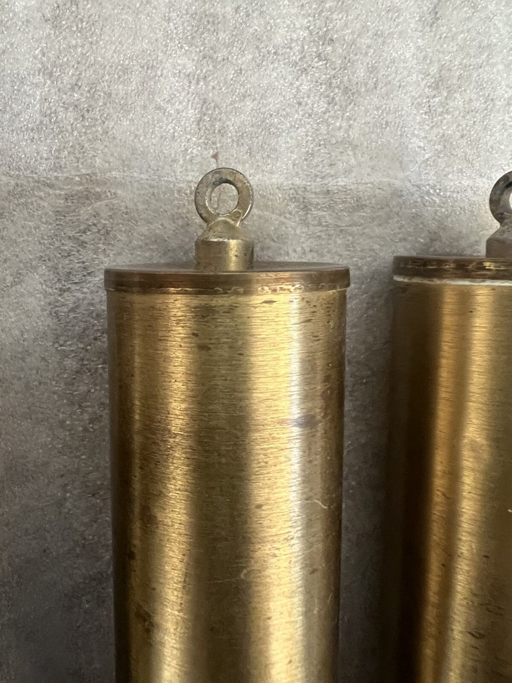 Vintage Grandfather Clock 7 Brushed Brass Weight Shells (B) | eBay