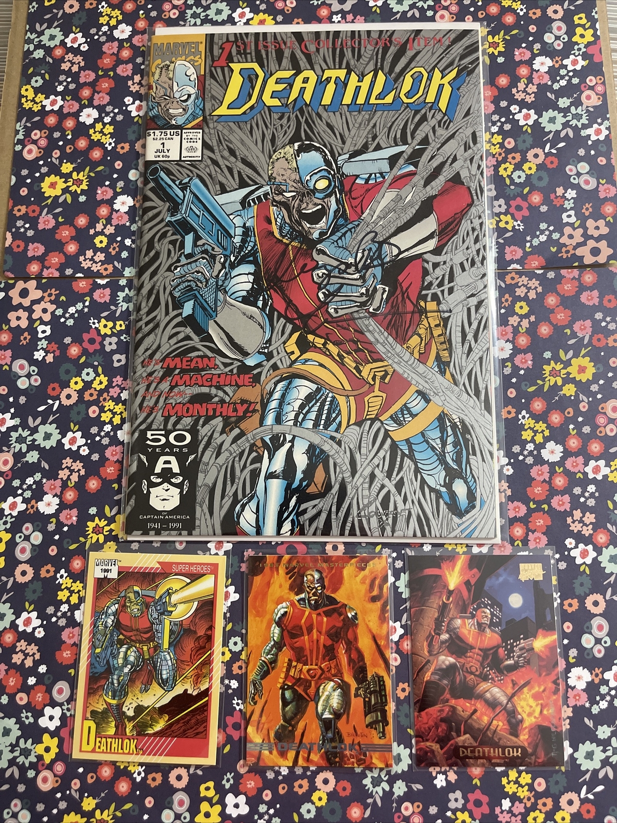 DEATHLOK #1 DENYS COWAN COVER 1991 trading card #45 1992 marvel dwayne ...