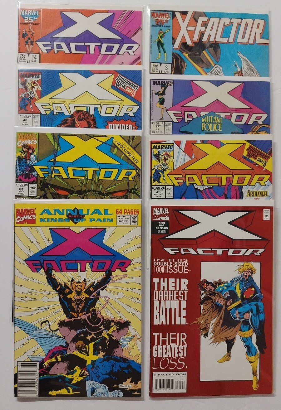 X-Factor Comic Book Lot Of 8/Annual/Double Sized/Judgement Wars/Mutant ...