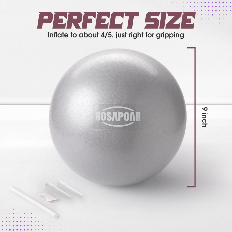 Small Exercise Ball - 9 Inch Mini Pilates Ball, Anti-Burst Yoga Ball ...