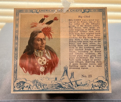 1954 # 23 BIG CHIEF, Red Man tobacco Indian Chief Collectible Insert ...