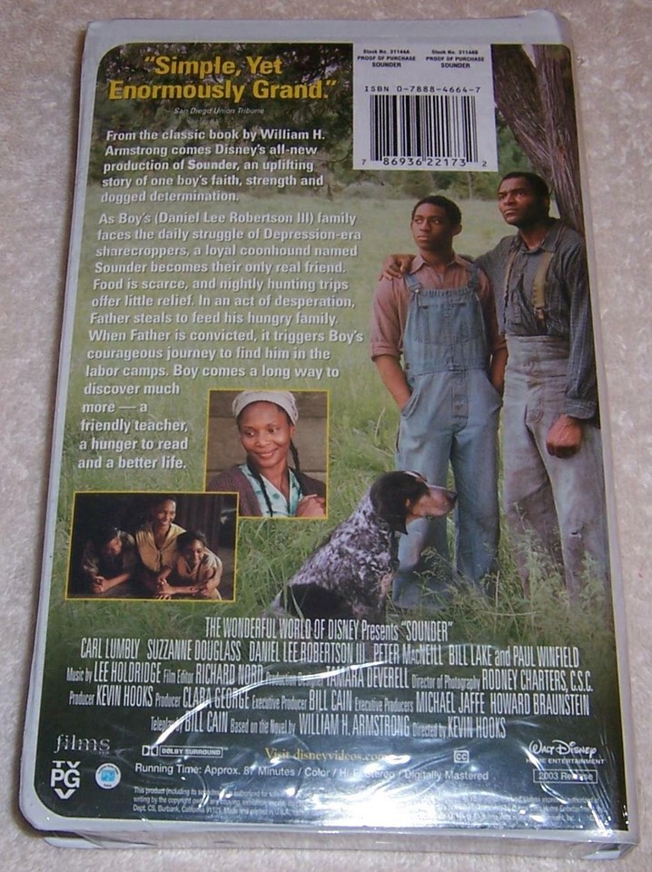 Sounder VHS Video Walt Disney NEW SEALED 786936221732| eBay