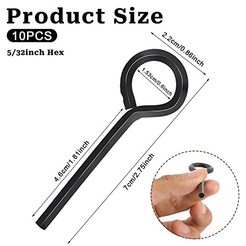 5/32 Inch Allen Wrench Keychain Standard Hex Dogging Key With Full Loop ...