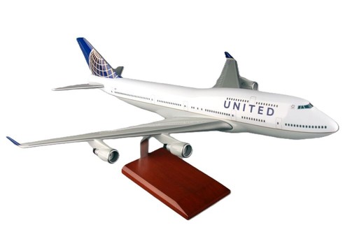 United Continental Airlines Boeing 747-400 Desk Display 1/100 Model XX ...