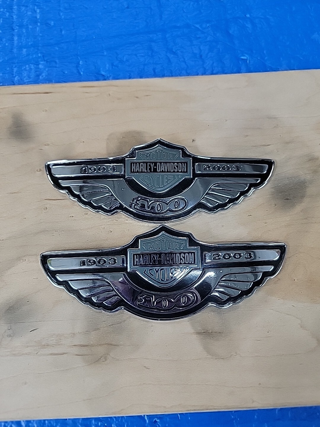 2003 HARLEY TANK EMBLEMS 100TH ANNIVERSARY OEM HARLEY GAS TANK EMBLEMS ...