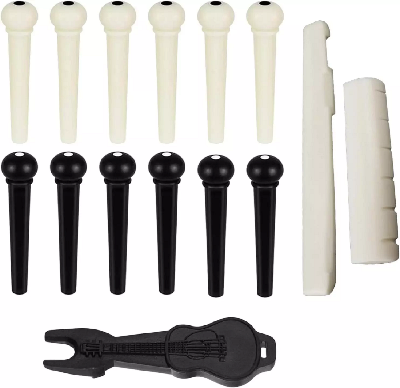 12Pcs Acoustic Guitar Bridge Pins,Guitar String Pins Pegs with Bridge ...