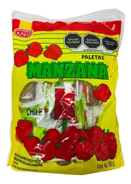 Paletas De Caramelo Y Manzana Roja Deliciosa
