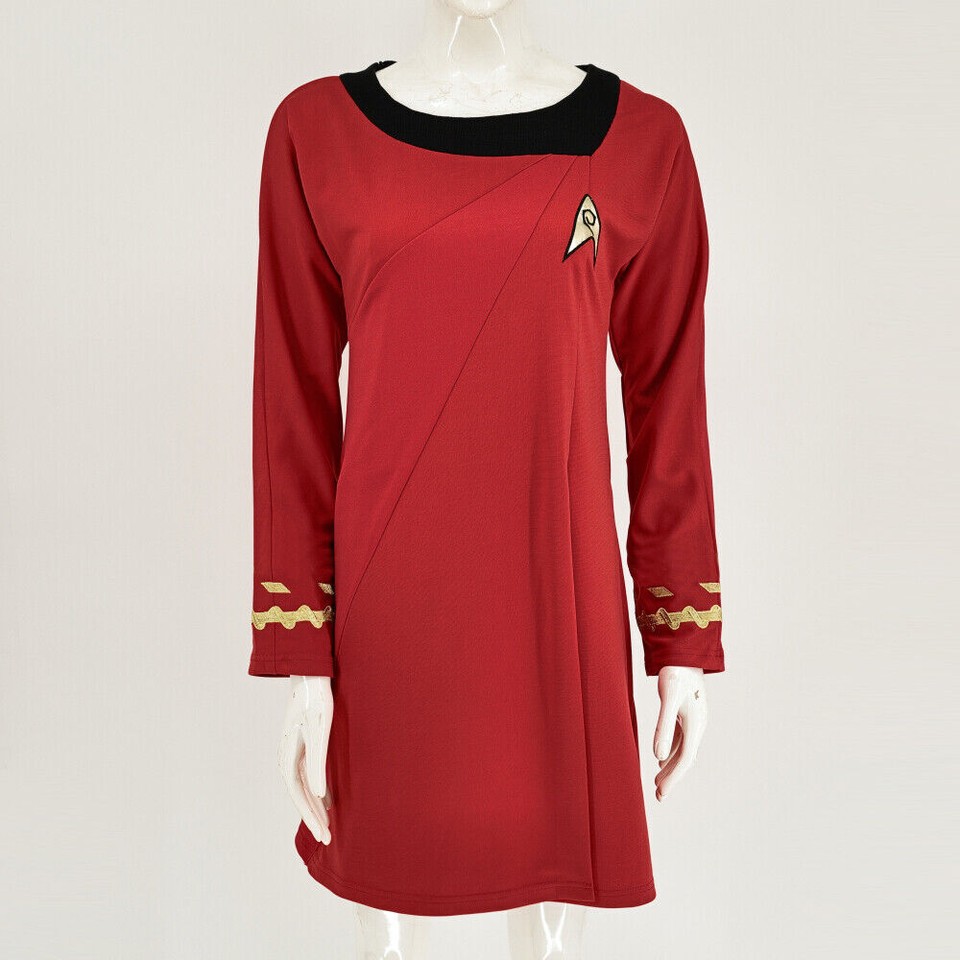 Cosplay TOS Female Duty Uniforms The Original Series Blue Red Starfleet ...