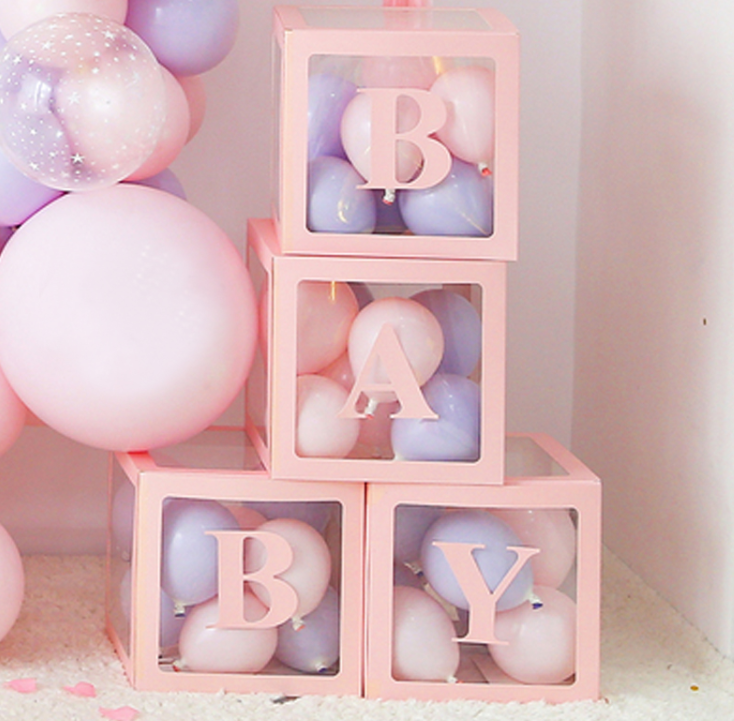 Customize Transparent Balloon Letter Box for Birthday Parties, Gender ...