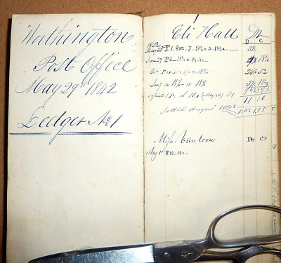 1852 Antique Ledger John Snow Drug Store Masonic Grand Master & 1842 ...