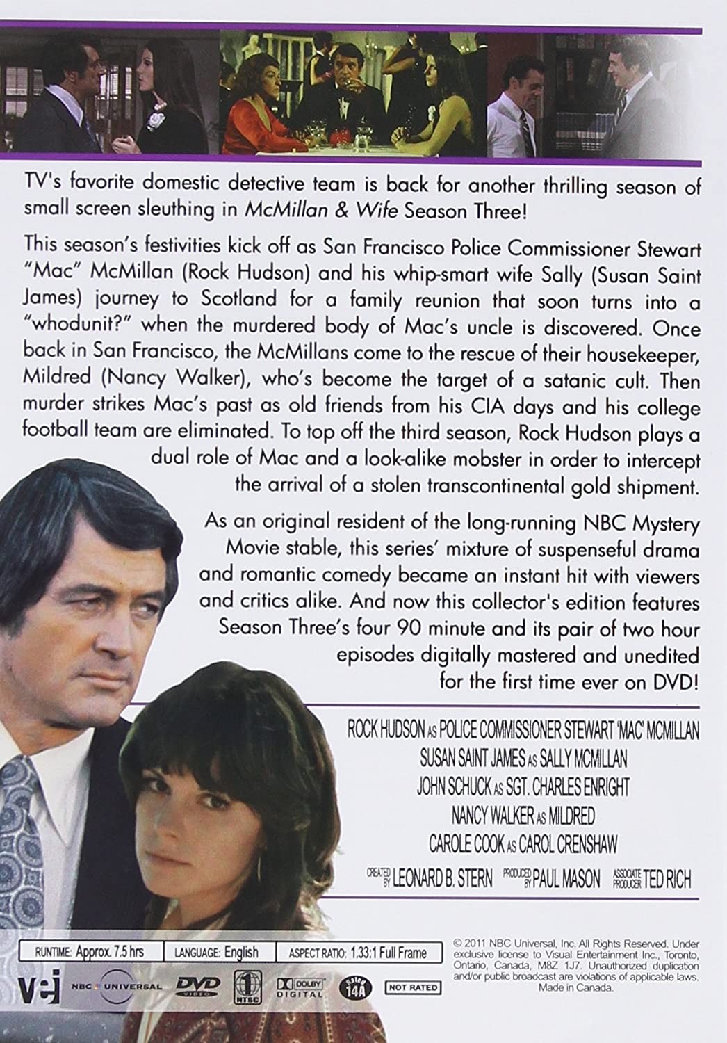 McMillan and Wife: Season 3 (DVD) * Rock Hudson Susan Saint James John ...