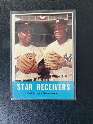 1963 Topps Star Receivers #306 Yankee Elston Howard Earl Battey | eBay