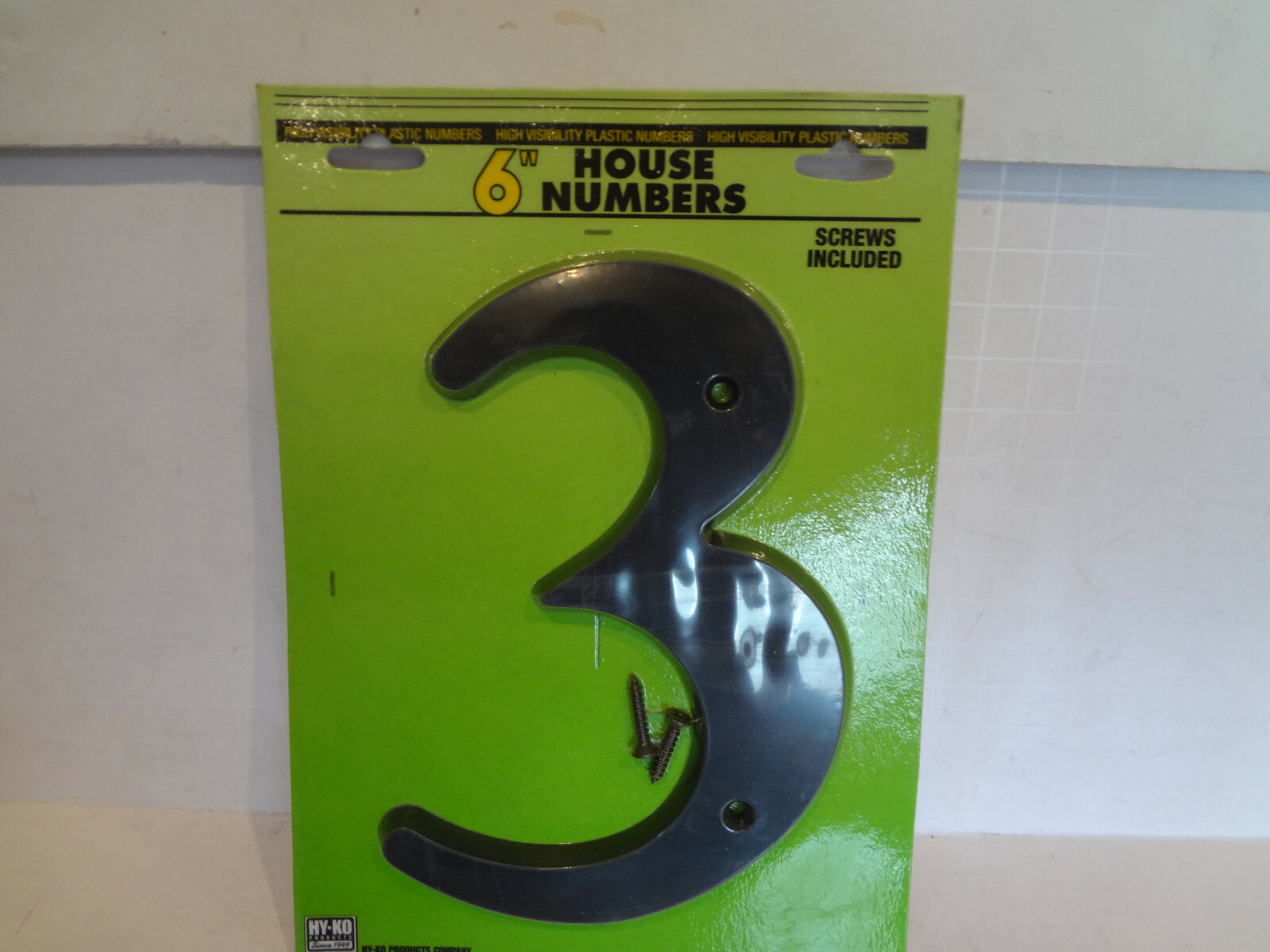 HY-KO 6” Black Plastic House Number "3" | eBay