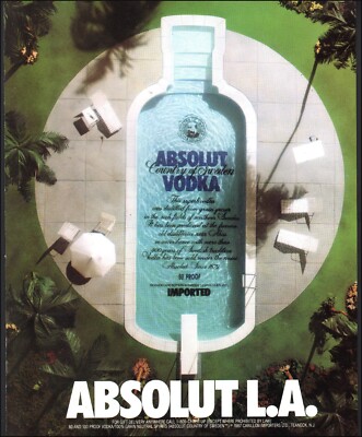 1992 Vintage ad Absolut L.A. Vodka Art swimming pool umbrella chairs 08 ...
