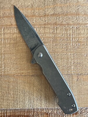 Defiant 7 Knives Kumu Titanium Flipper Knife Plain Stonewash Blade | eBay