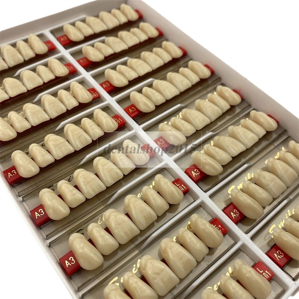 96PC dental acrylic resin teeth VITA color A1 A2 A3 Denture anterior ...