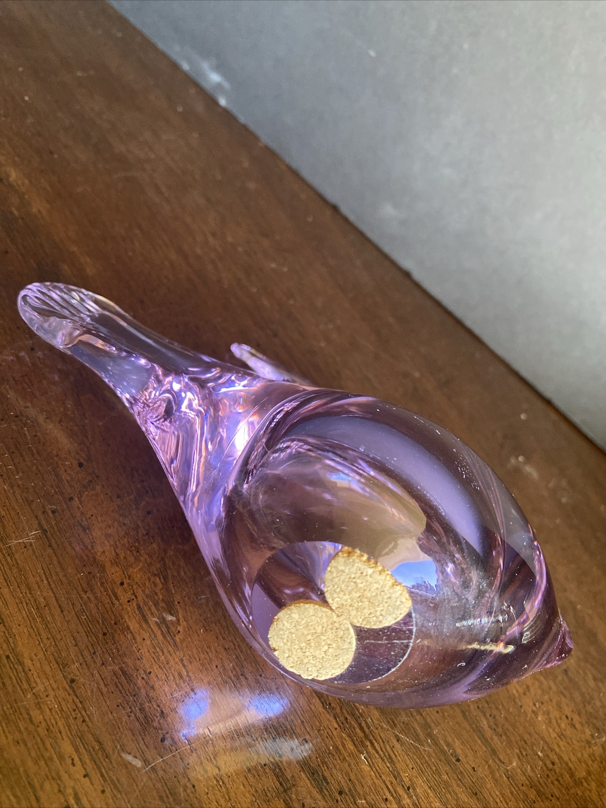 Lilac Hand Blown Glass Neodymium Alexandrite Angel Fish Figurine ...