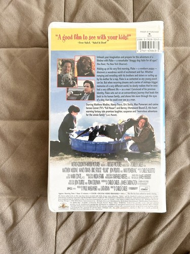 🐶 Fluke VHS 1996 Clamshell Family Entertainment Matthew Modine W1 ...
