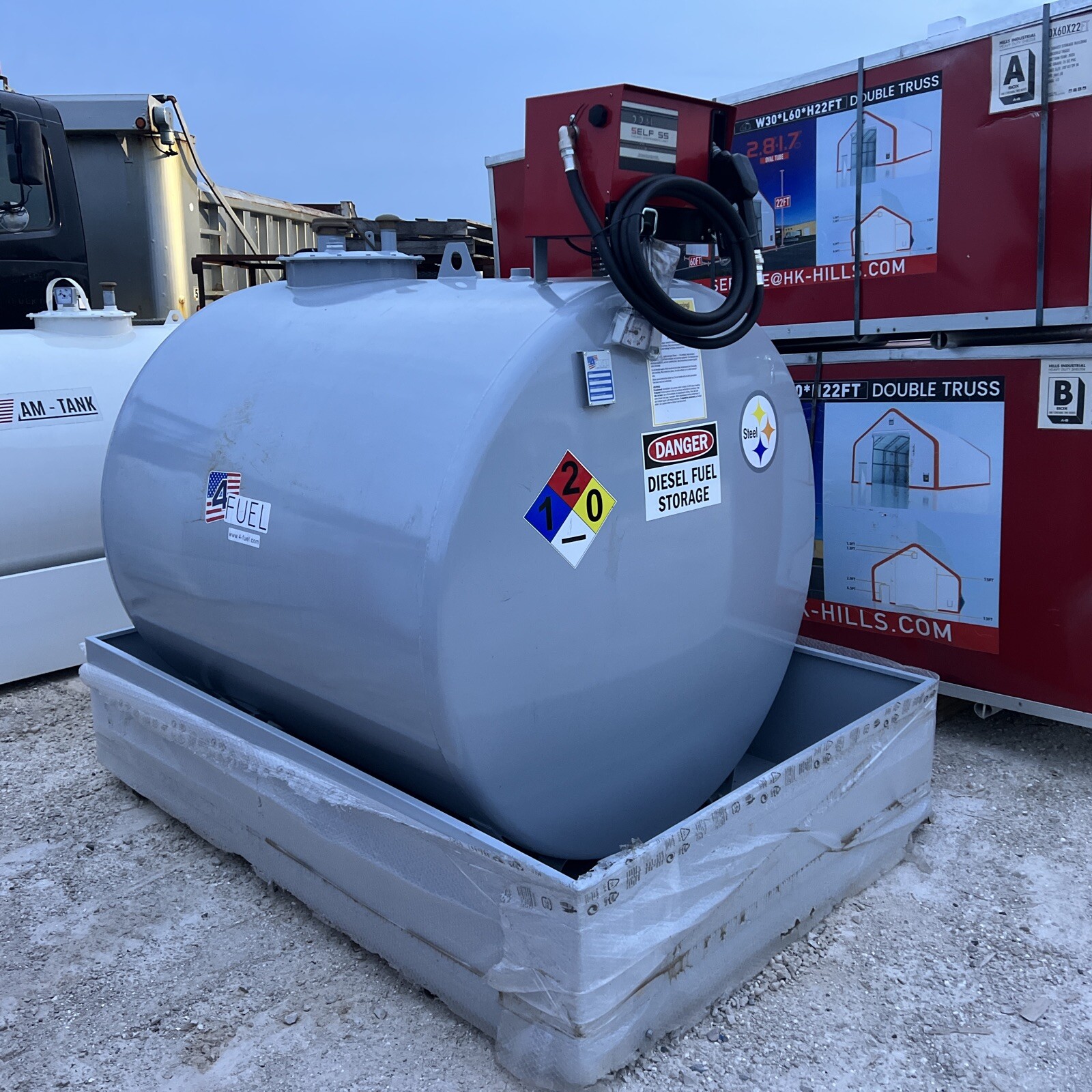 New 838 Gallon Fuel Tank Diesel 4 Fuel 120 Volt Pump Meter Containment ...