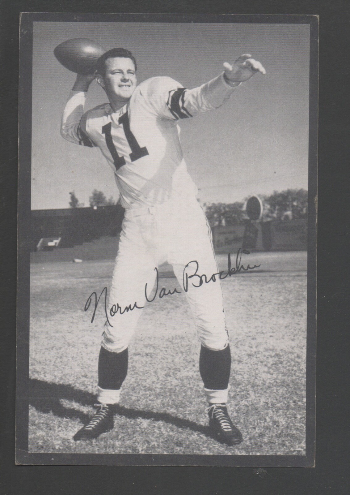 1954 Rams Black Border Football Card #8 Norm Van Brocklin-Los Angeles ...