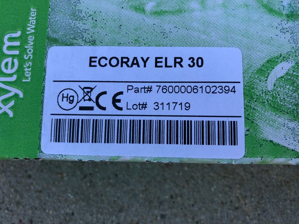 Wedeco Ecoray Elr 30 Light Bulb UV Lamp Xylem Wter Treatment MADE IN ...