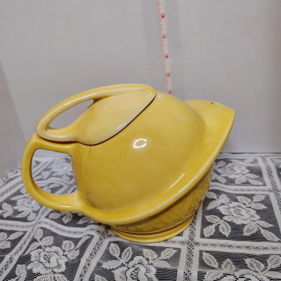Red Wing Pottery Yellow Teapot Saturn Atomic 258 with Lid Gypsy Trail ...