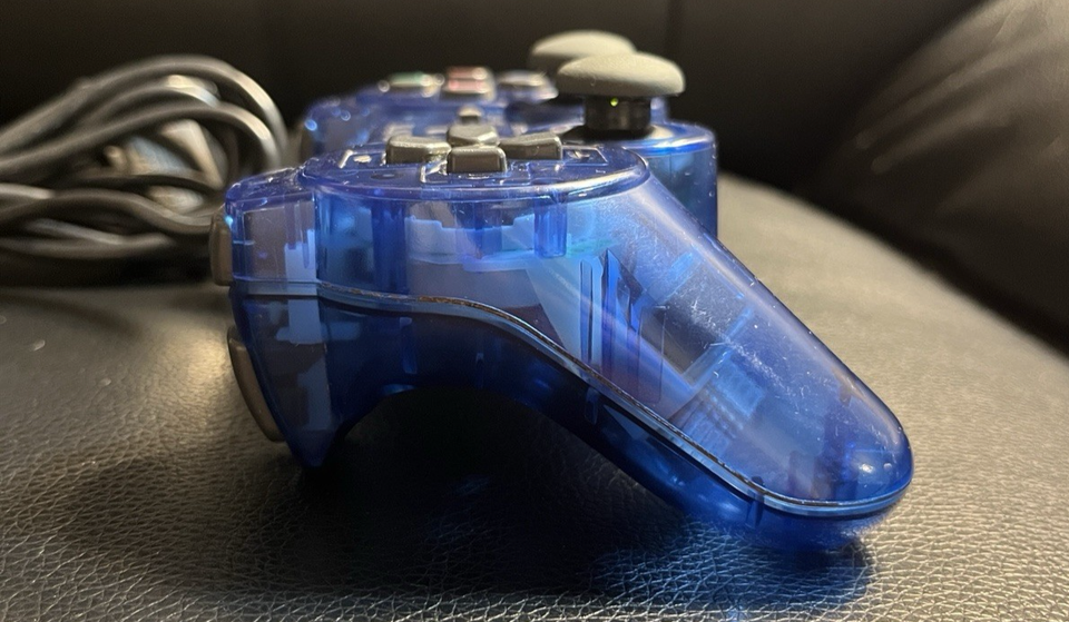Sony PlayStation 2 PS2 Ocean Blue Clear Controller DualShock OEM SCPH ...