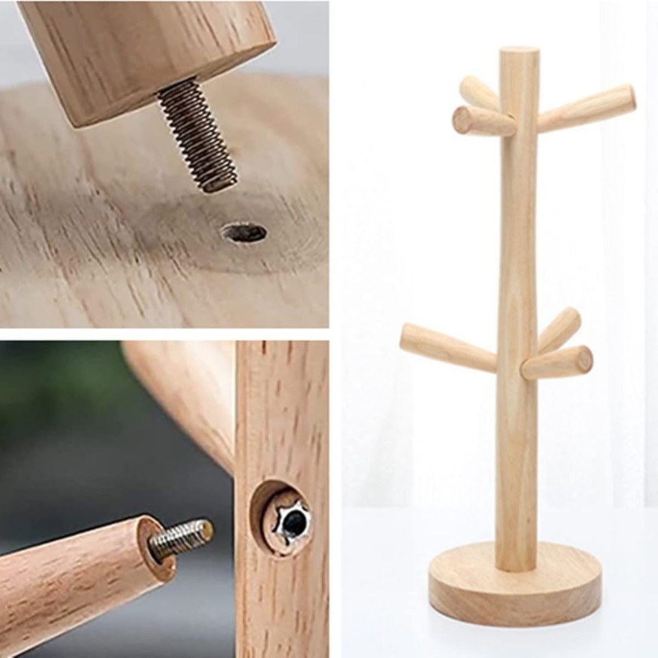 Mug Holder Tree, Bamboo Mug Tree Stand, Countertop Mug Tree, Coffee Cup ...