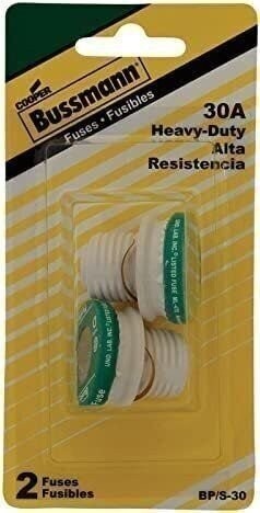 Bussman BP/S-30 30 Amp Dual-Element Time-Delay Rejection Base Fuse 2 ...