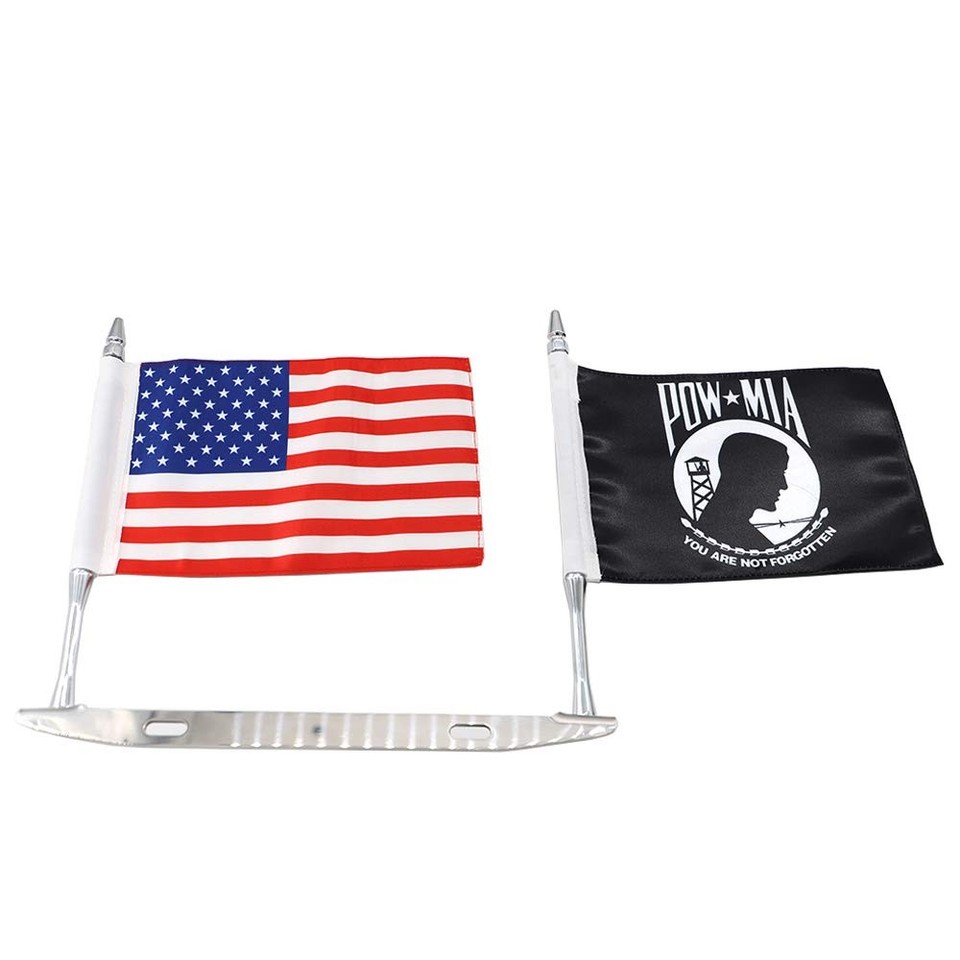 License Plate Flag Mount Double Flag Holder Motorcycle Flags (American ...