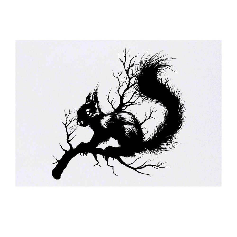 Squirrel Silhouette Tattoos