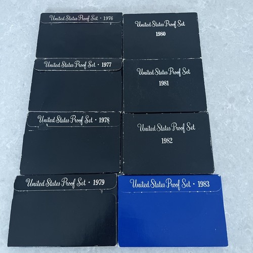 U.S. Mint Proof Sets 8 consecutive years 1976-1983 original packaging | eBay