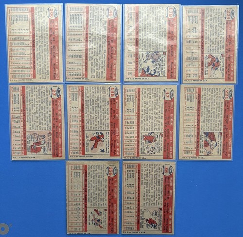 1957 Topps Starter Set Baseball Card Lot Of (10) | eBay