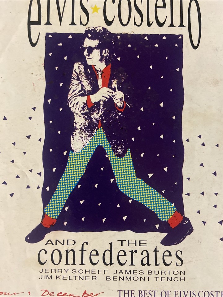 Elvis Costello 1987 Australian Tour Flyer A4-Sized High Quality Carded ...
