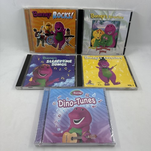 Barney Lot Of 5 CD - Rocks! Sleepytime Songs, Favorites 1 & 2 , Dino ...