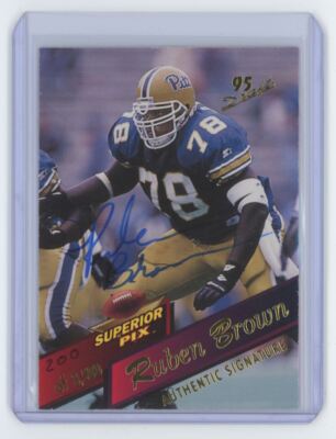 1995 Superior Pix Ruben Brown Rookie Auto 200/3500 Football Card #36 | eBay